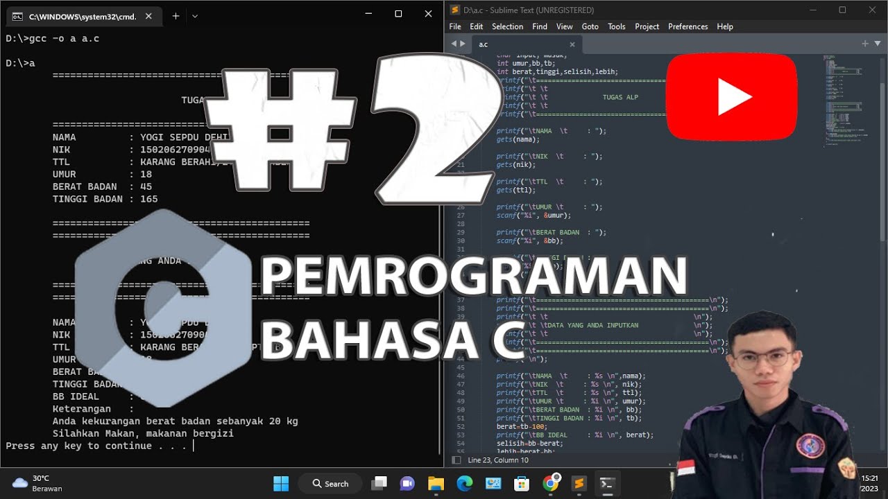 #2 Cara Membuat Program Hello World - Bahasa C