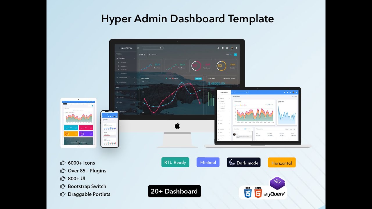 Responsive Admin Dashboard Template with Bootstrap Admin Web App – Hyper