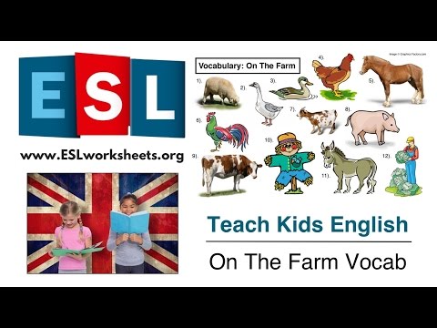 ESL Animal Worksheets (On The Farm Vocabulary)