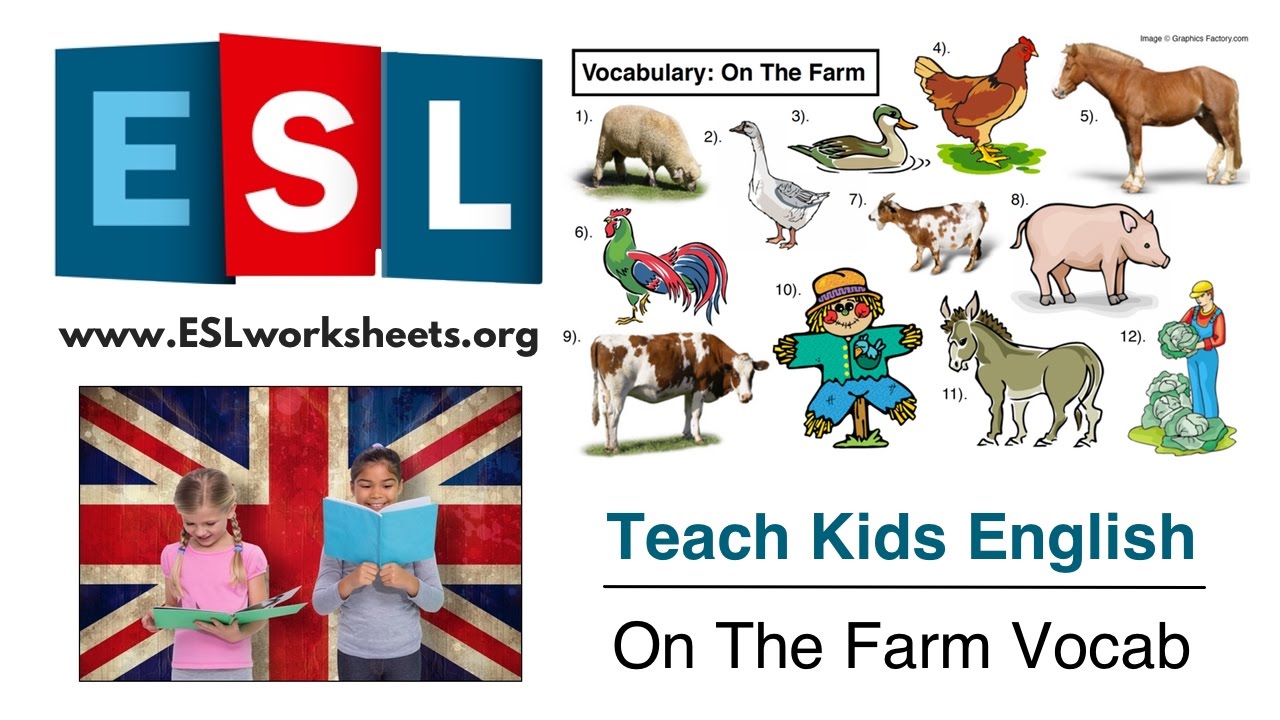 ESL Animal Worksheets (On The Farm Vocabulary)