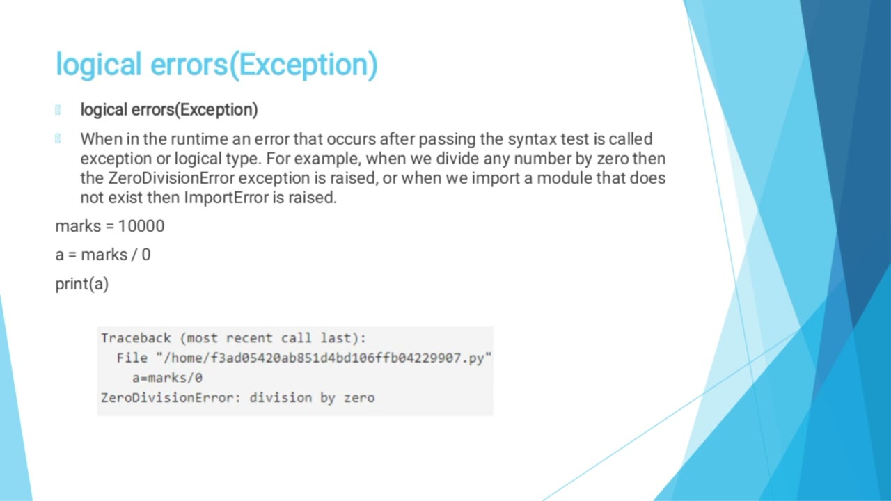 Unit-3/ Errors and Exceptions