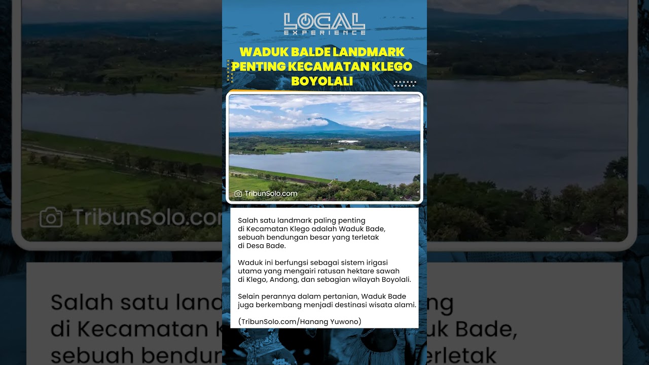 Waduk Bade di Klego, Penyangga Irigasi Sawah yang Kini Berkembang ...