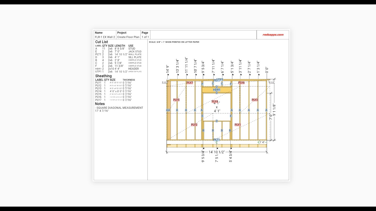 How to Generate PDF Wall Plans & Blueprints | RedX Walls App Tutorial – Cut Lists, Scaling & Export