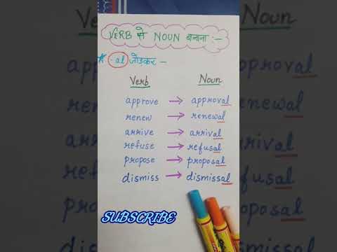 # 👯Make Noun from Verb by adding Suffix al#🔥| English Grammar|# shorts....