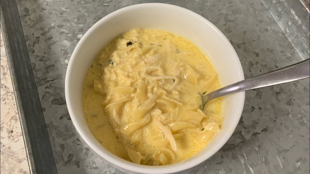 Cheesy Chicken Noodle Soup Video #cheesy