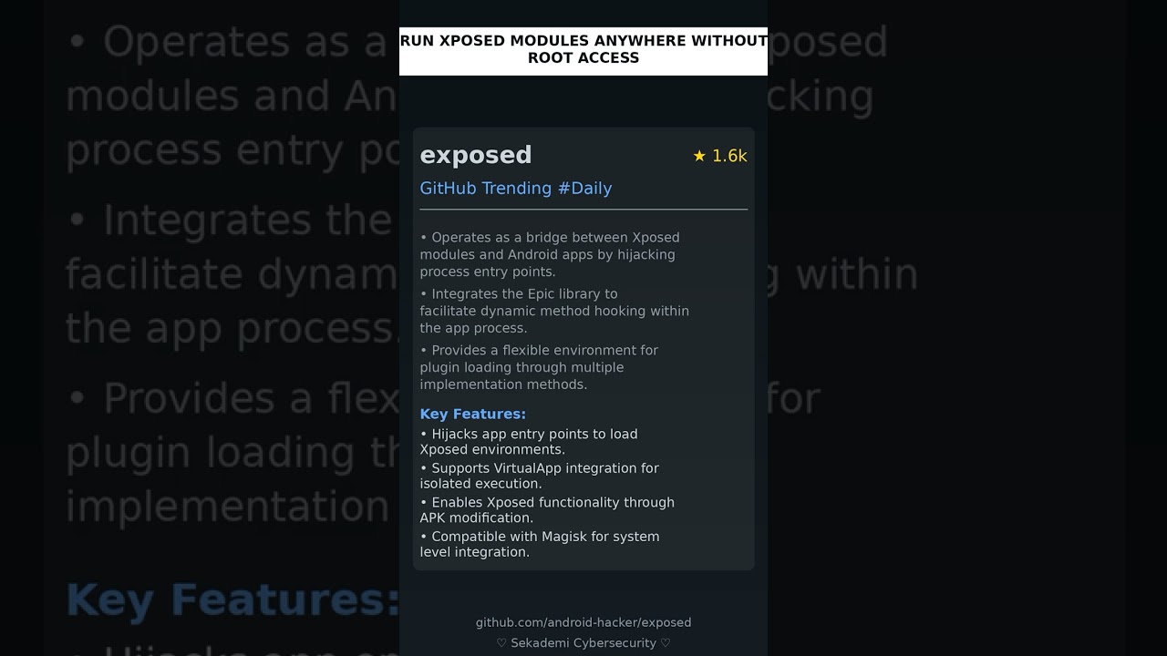 GitHub Trending Repositories: android-hacker/exposed 🇬🇧