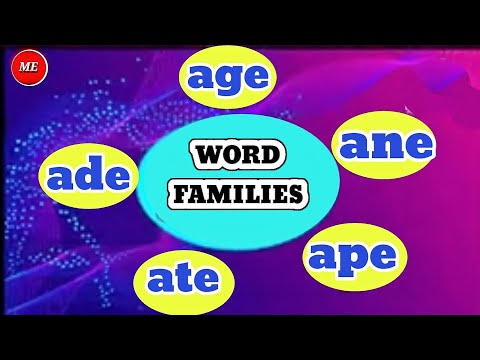 Word Families-ade age ane ape ate |/a/| Phonics Word Families | Word Bank| (@ManishasEducation )
