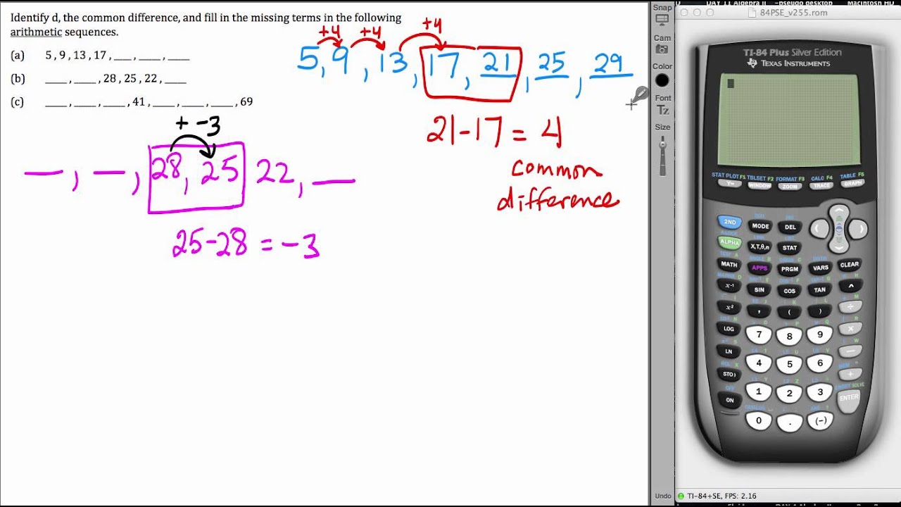 35 - Arithmetic Sequence - Find common difference and terms