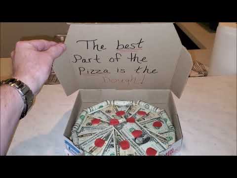 Gift Card, Money Present Ideas, Pizza Box Money Gift, Christmas, Birthday, Easter, Holiday