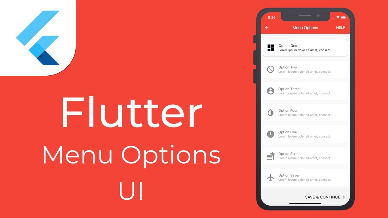 Flutter Menu Options UI | Speed Code