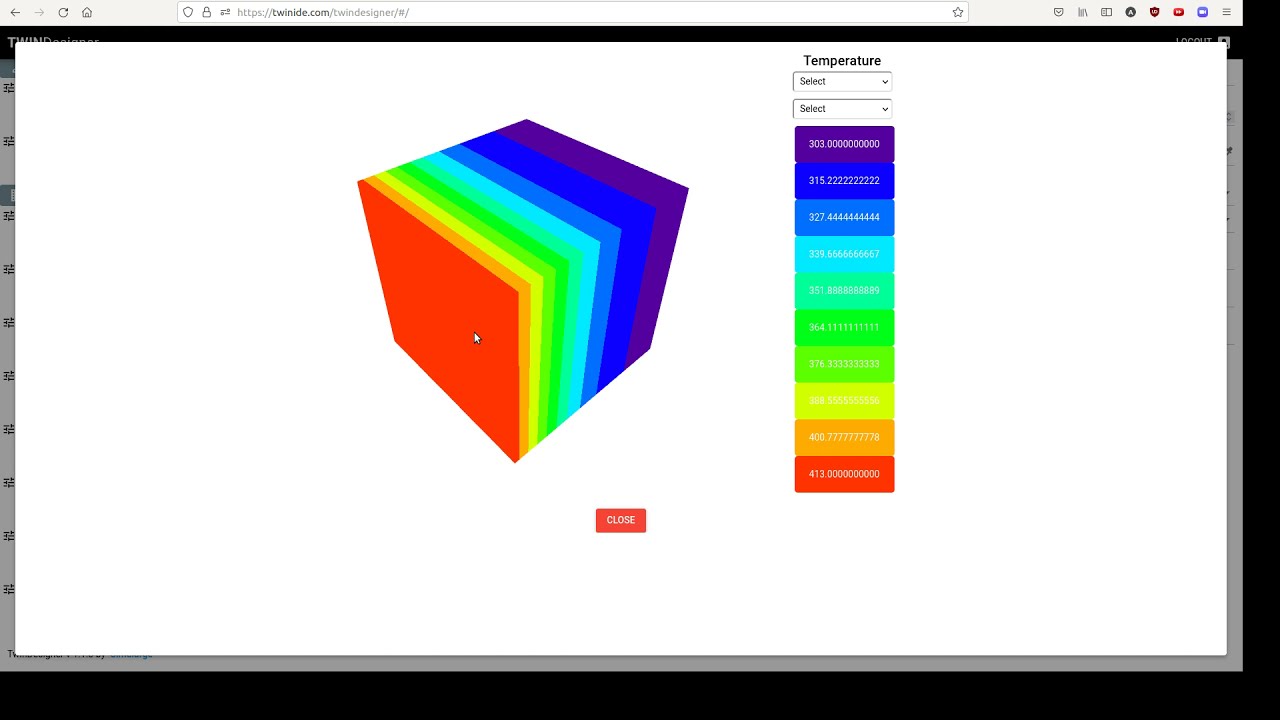 Heat Transfer Simulation on TwinIDE no-code platform