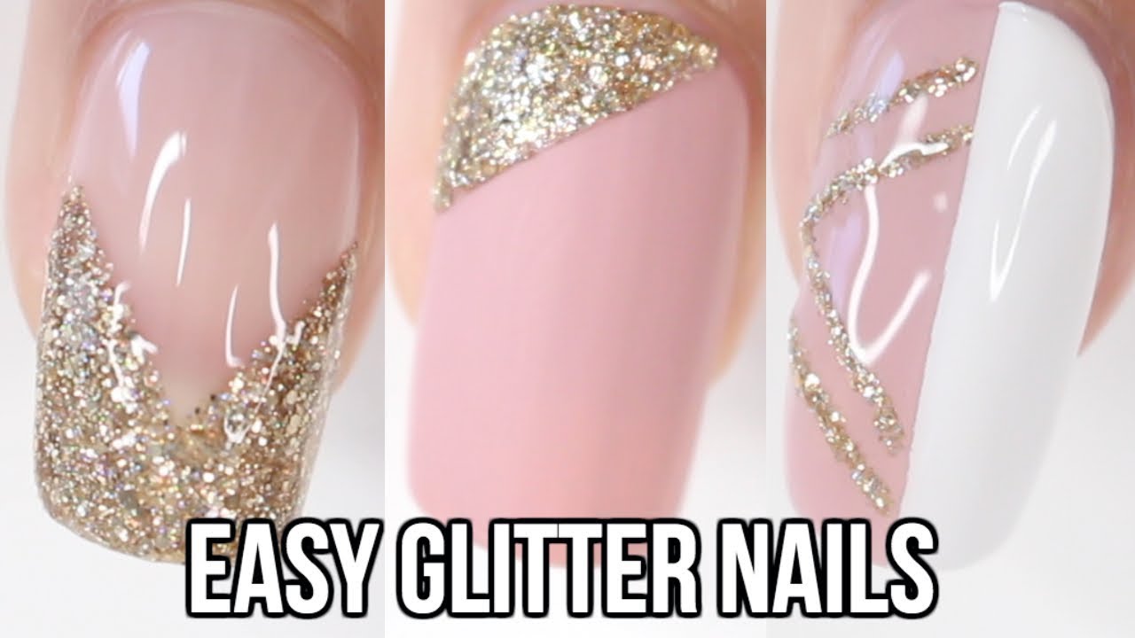 5 EASY Glitter Nail Ideas | Part 3-Gold Glitter