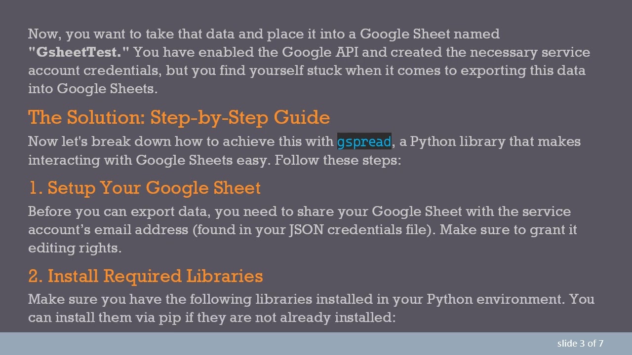 Exporting Output to Google Sheets with Python