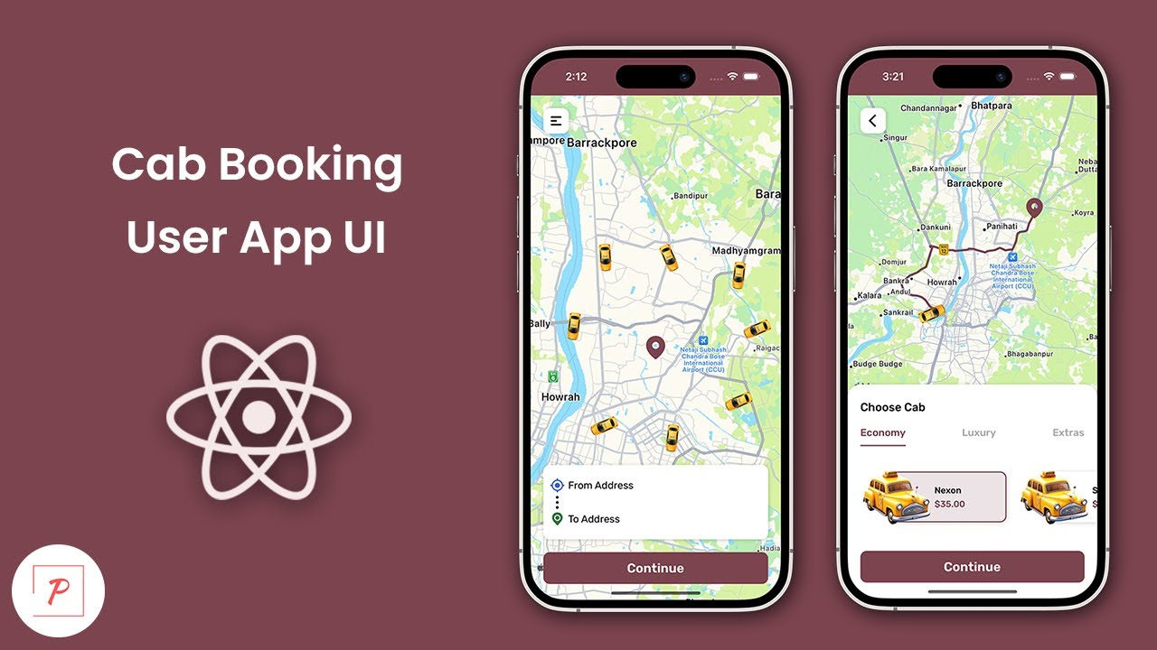 Online Cab Booking App UI in React Native | Uber Clone in React Native | User App | CabCatch