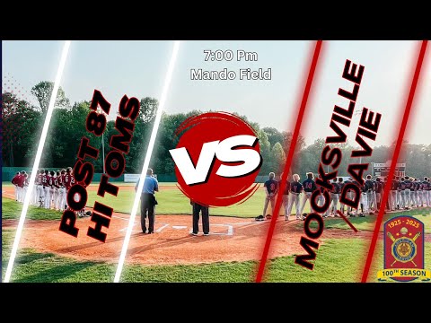 Post 87 Sr. HiToms vs Mocksville | 7:00pm | Senior Legion | Mando Field | Game 19