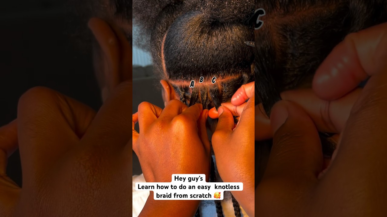 How to make easy knotless braids Tutorial from scratch beginners friendly #knotlessbraids #tutorials