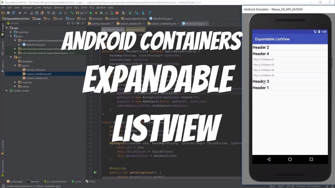 Android Containers Tutorial 31 - Expandable ListView
