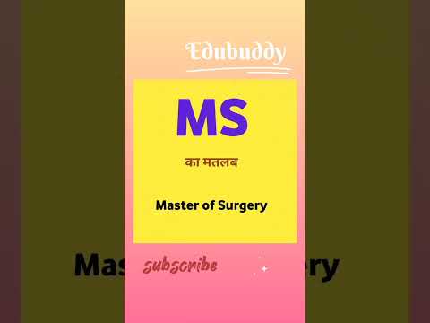 MS Full Form Master Of Surgery #edubuddy #english #fullform #shorts #ms