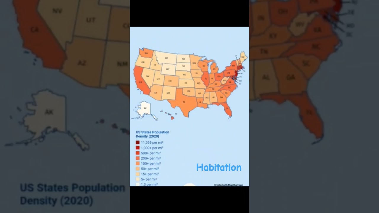 US States Population Density 🇺🇸 #map #mapping #us #unitedstates #fyp #population #density