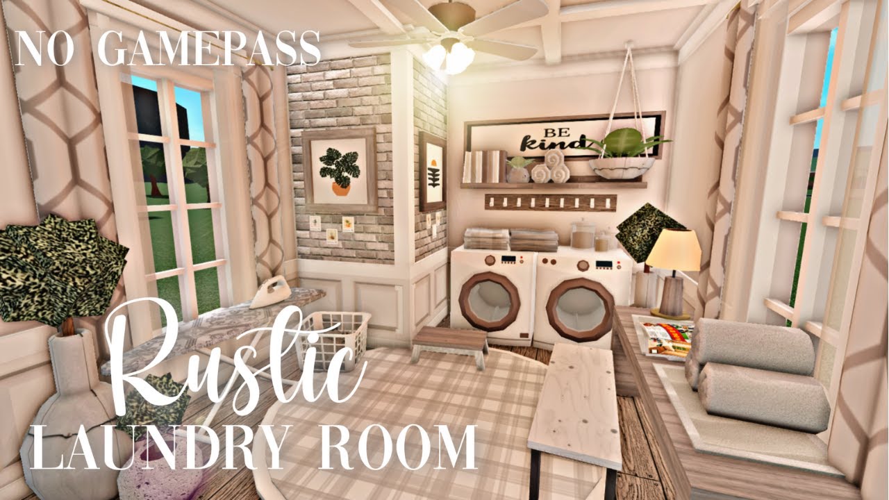 Roblox Bloxburg - No Gamepass Rustic Laundry Room- Minami Oroi