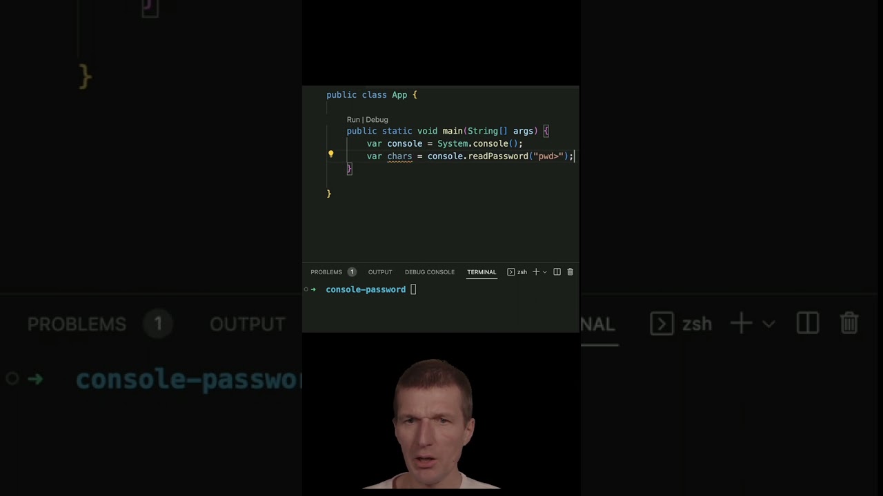 Password Input with System Console #java #shorts