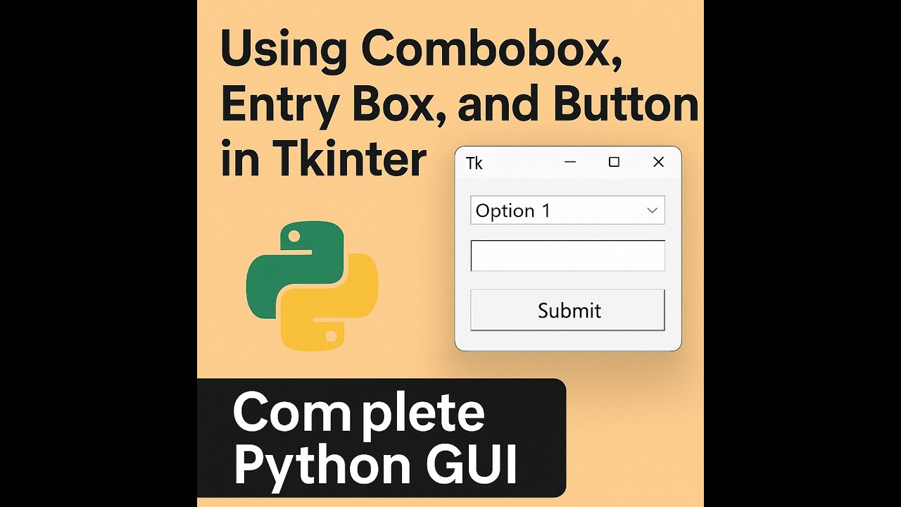 Tkinter Combo Box, Entry Field, and Function Calling by Button  Python GUI Tutorial in Pashto