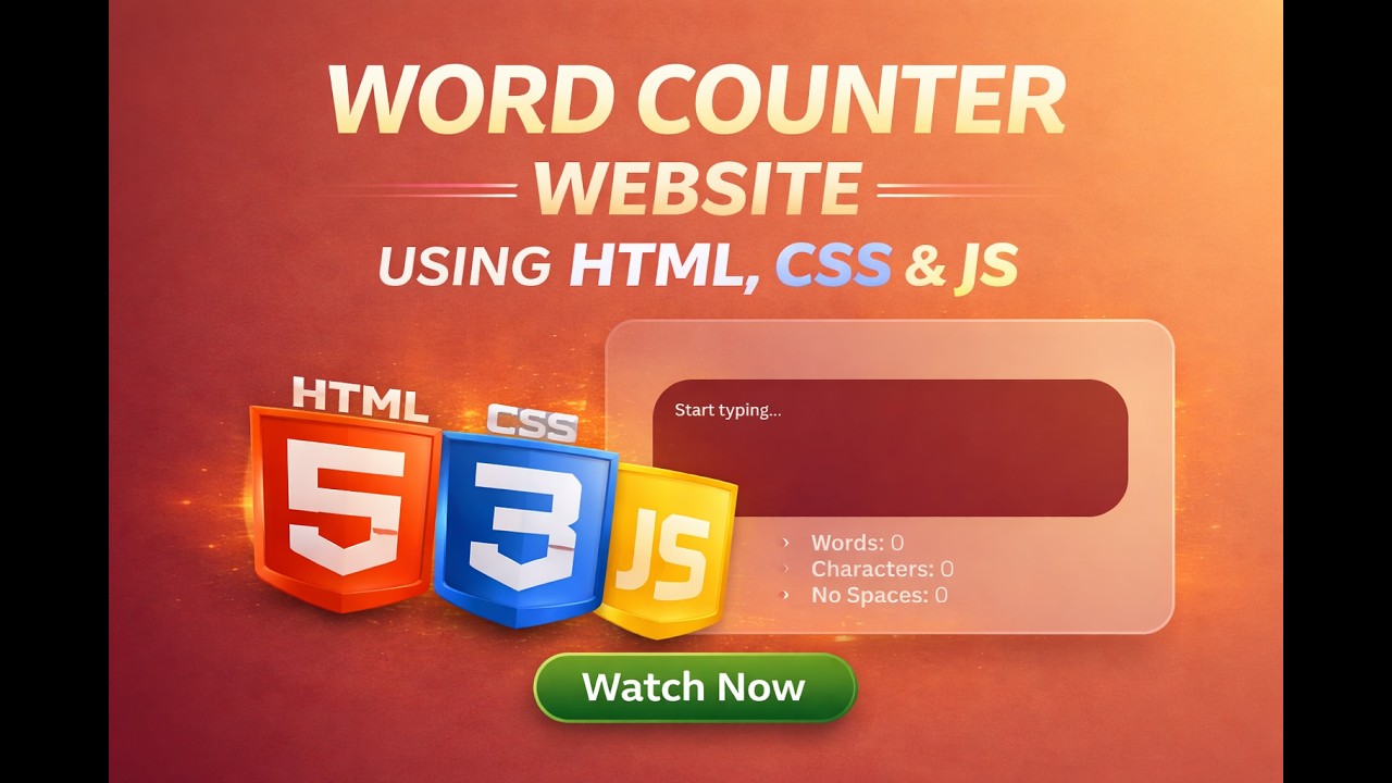 Word Counter Website Using HTML, CSS & JavaScript