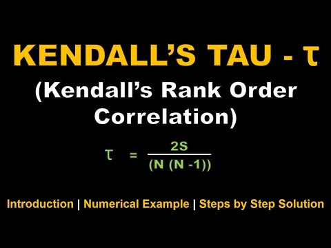 Kendall’s Rank Order Correlation: Kendall’s Tau - τ Video Lecture ...