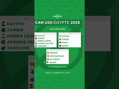 La CAN U20 Égypte 2025 dévoile ses groupes ! Voici les affiches à ne pas manquer 🇪🇬