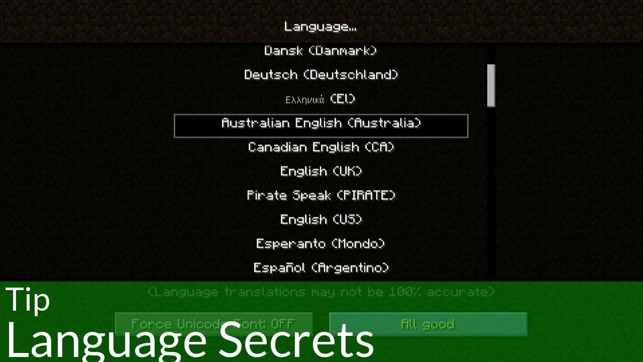 Tip: Language Secrets in Minecraft