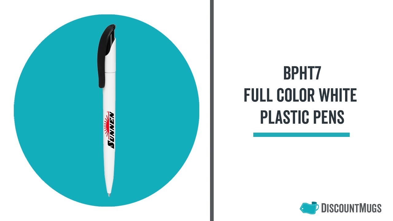 Promotional Full Color White Plastic Pens