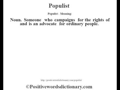 Populist definition | Populist meaning