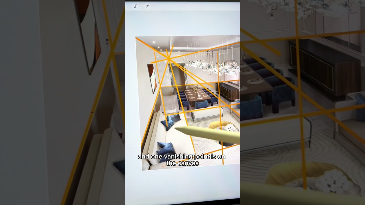 Finding Vanishing Points in an Image in Procreate #interiordesign #designer #interior