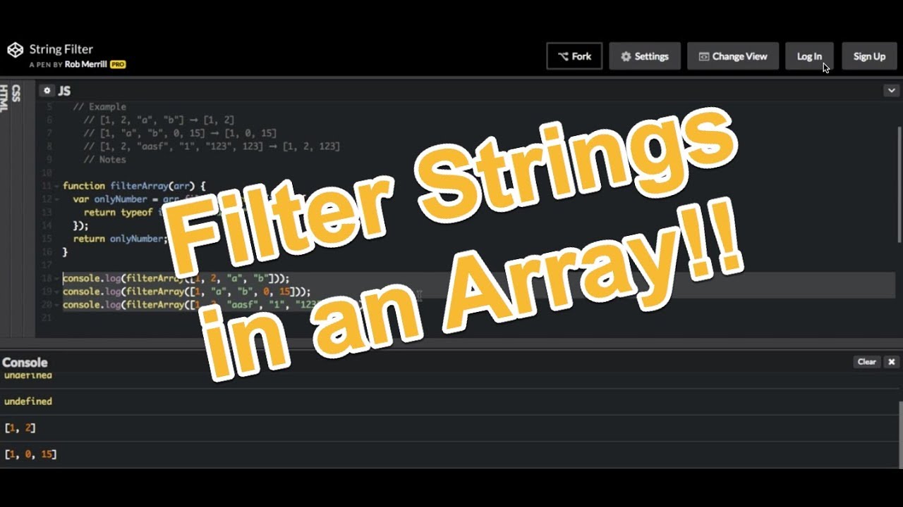 Filter Strings in an Array