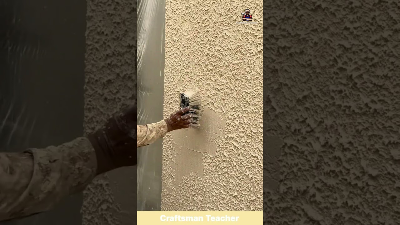 Creating Stunning Wall Textures with a Brush #shorts #construction