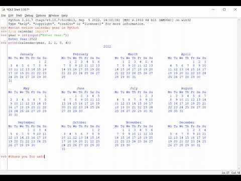 Print entire calendar year in Python.