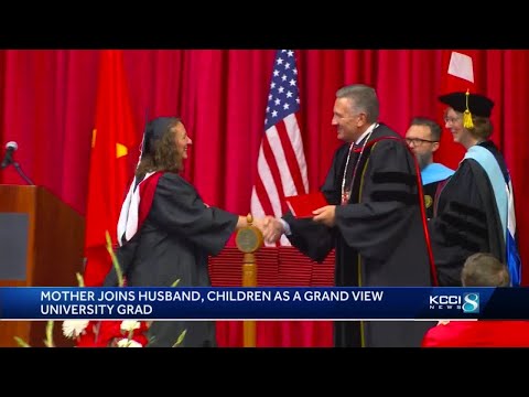 'We're proud of her': Mother joins husband and children as a Grand View graduate