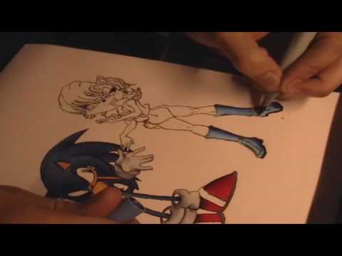 Sonic the Hedgehog and Sally Acorn Copic Marker Coloring 1/2