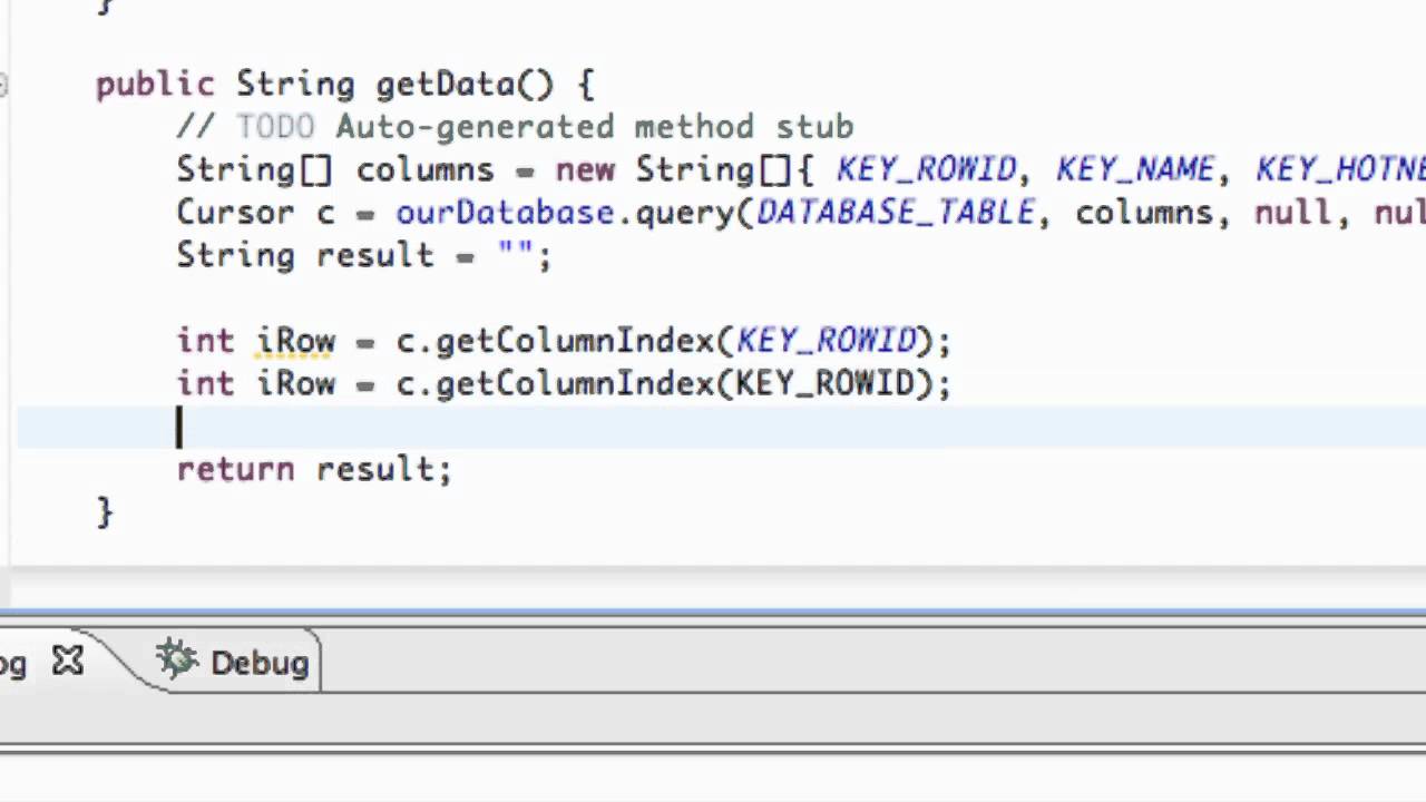 Android Application Development Tutorial - 120 - Reading SQLite Database with Cursor