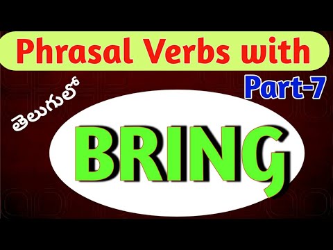 Phrasal verbs with BRING part-7 in telugu for DSC,TET&All competitive exams
