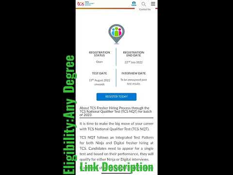 TCS is hiring freshers apply fast link is in Description . #tcs https://nextstep.tcs.com/campus/#/