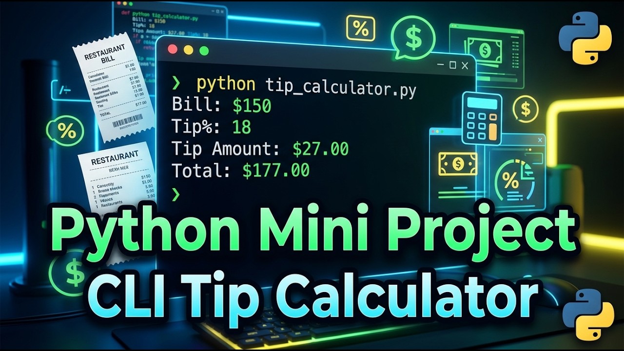 Python CLI Tip Calculator under 3 minutes | Beginner Python Project