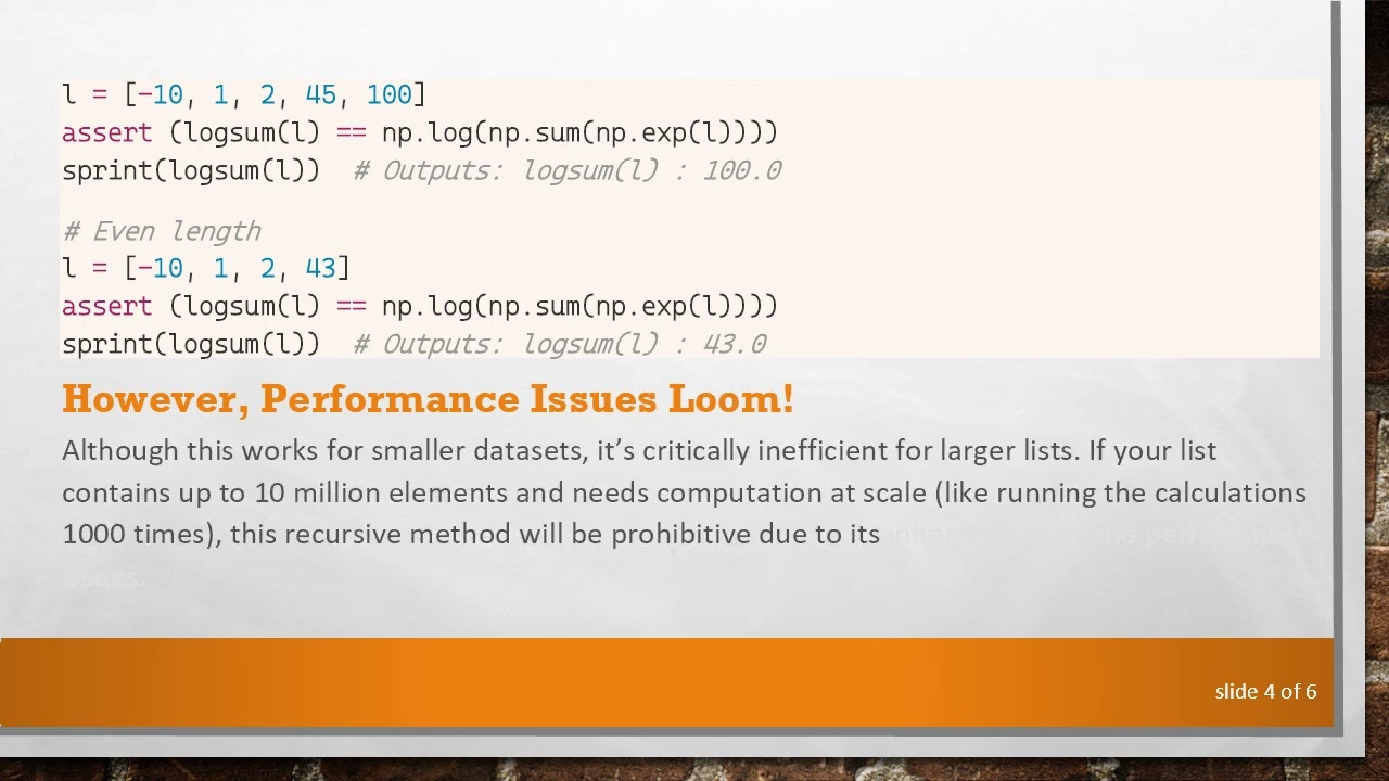 Efficiently Vectorising the logsum Calculation in Python with numpy and scipy