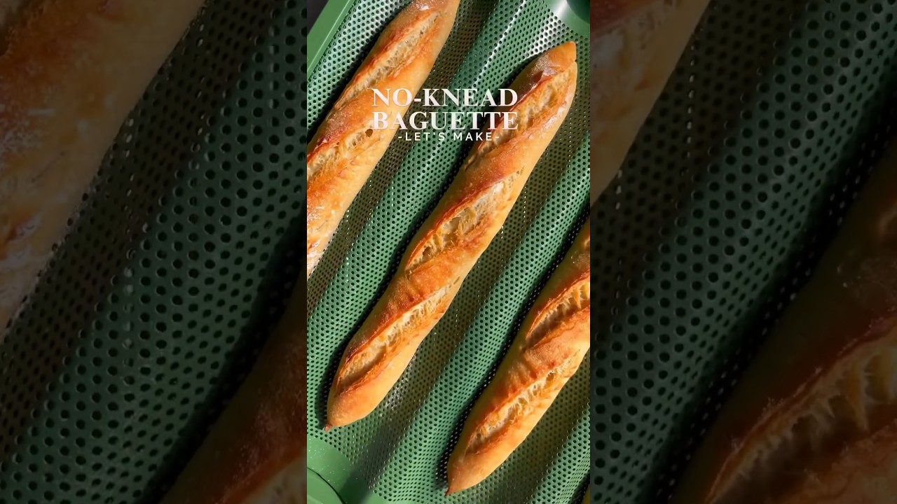 𝕋𝕙𝕖 𝔼𝕒𝕤𝕚𝕖𝕤𝕥 ℕ𝕠-𝕂𝕟𝕖𝕒𝕕 𝔹𝕒𝕘𝕦𝕖𝕥𝕥𝕖𝕤 🥖#shorts#nokneadbread#easyrecipe#baguette