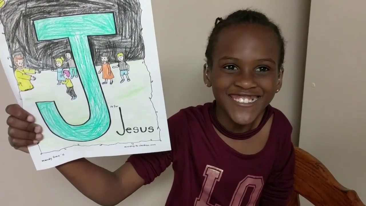 J is for Jesus (Coloring Page) Cute Demo 😀
