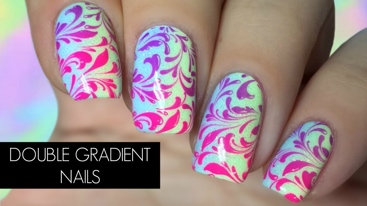 Swirly Double Gradient Nail Art Tutorial