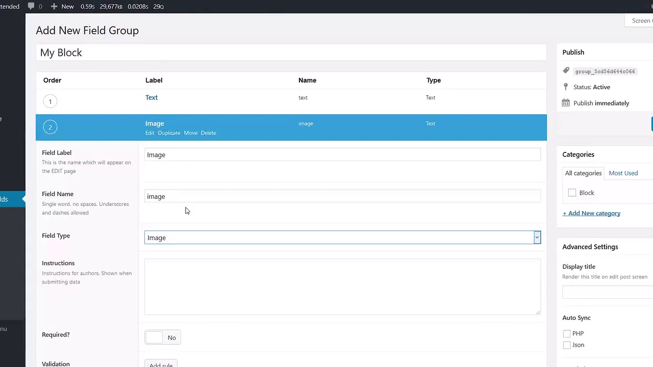 ACF Extended: Manage Block Types from WP Dashboard