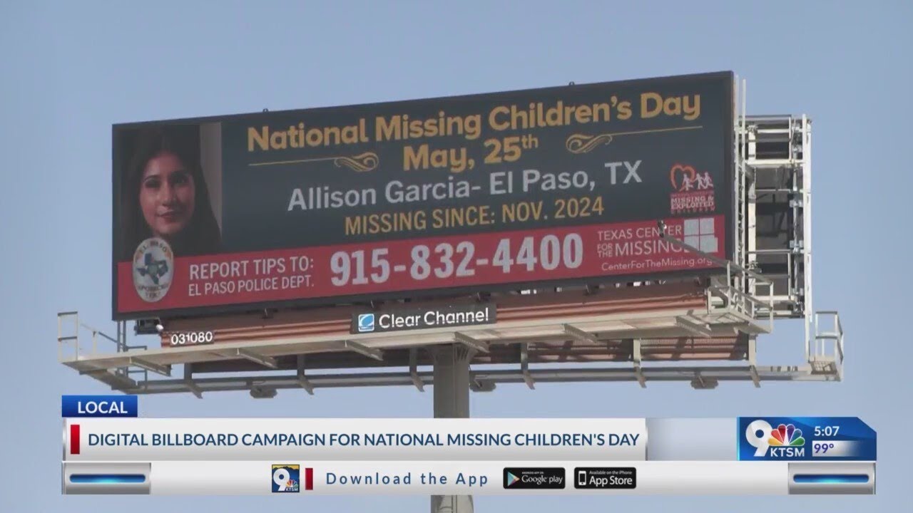 Digital billboard campaign for National Missing Children's Day