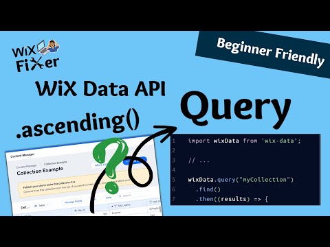 How to Sort a WiX Collection Query with WiX Code Data API - .ascending() & .descending() | Velo