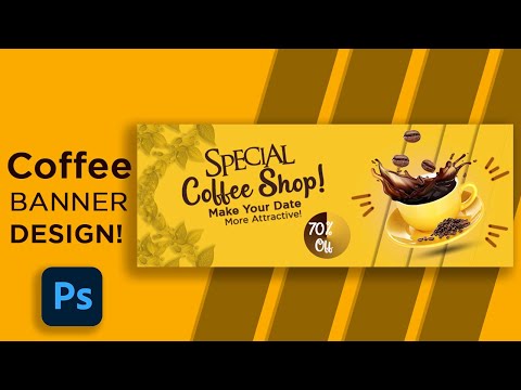 Adobe Photoshop tutorials: Coffee Banner Design With Lets Design Together